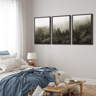 IDEA4WALL Framed Canvas Print Wall Art Woodland Nursery Decor Set Fog & Mist Over Blue Pine Tree ...